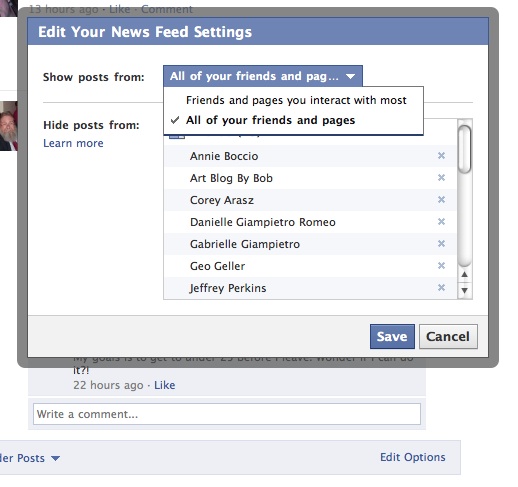 Facebook Maintenance: Edit Options